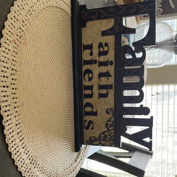Accents | Decorative Family Faith Friends Sign Black And Cream | Poshmark